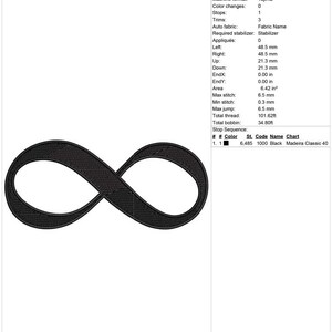 Infinity Symbol Machine Embroidery Design | 4 Sizes Embroidery Designs ...