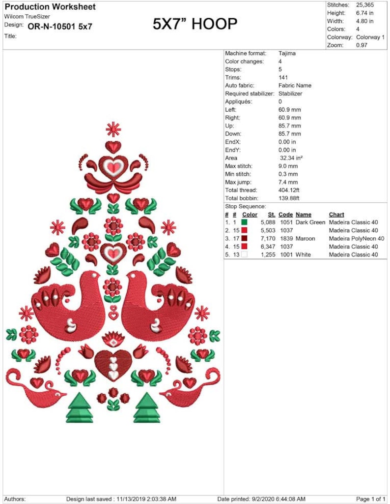 Scandinavian Christmas Tree Machine Embroidery Design | Etsy