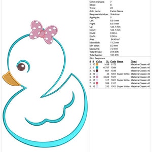 Outline Baby Duck Machine Embroidery Design, Animals Embroidery Designs ...