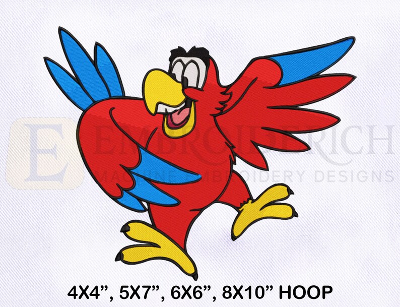 Aladdin Lago Parrot Machine Embroidery Design, Aladdin Embroidery ...