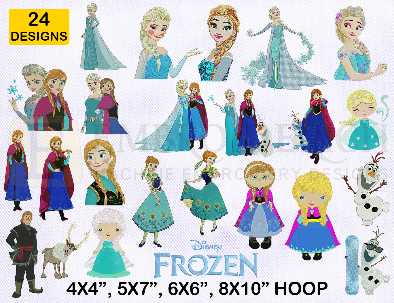 Frozen Machine Embroidery Designs Bundle 4 Sizes EMB Designs - Etsy UK