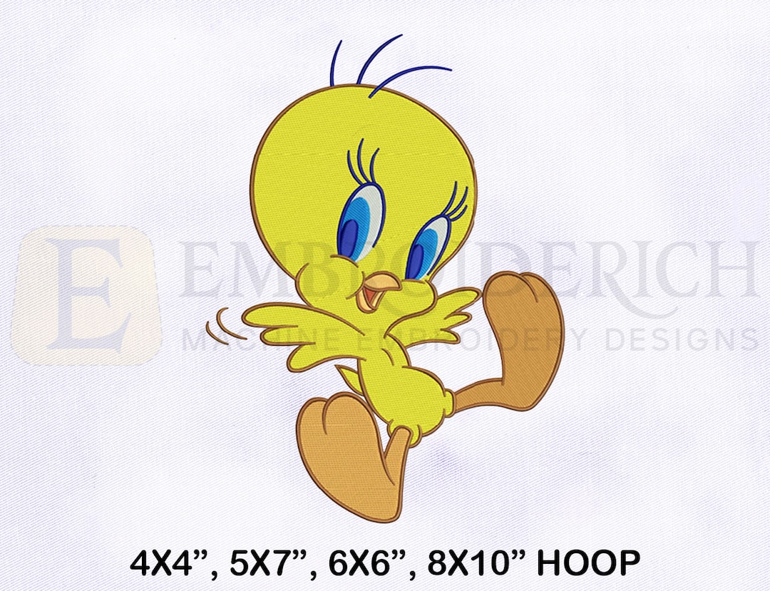 Looney Tune Tweety Bird Flying Embroidery Design, Looney Tune ...