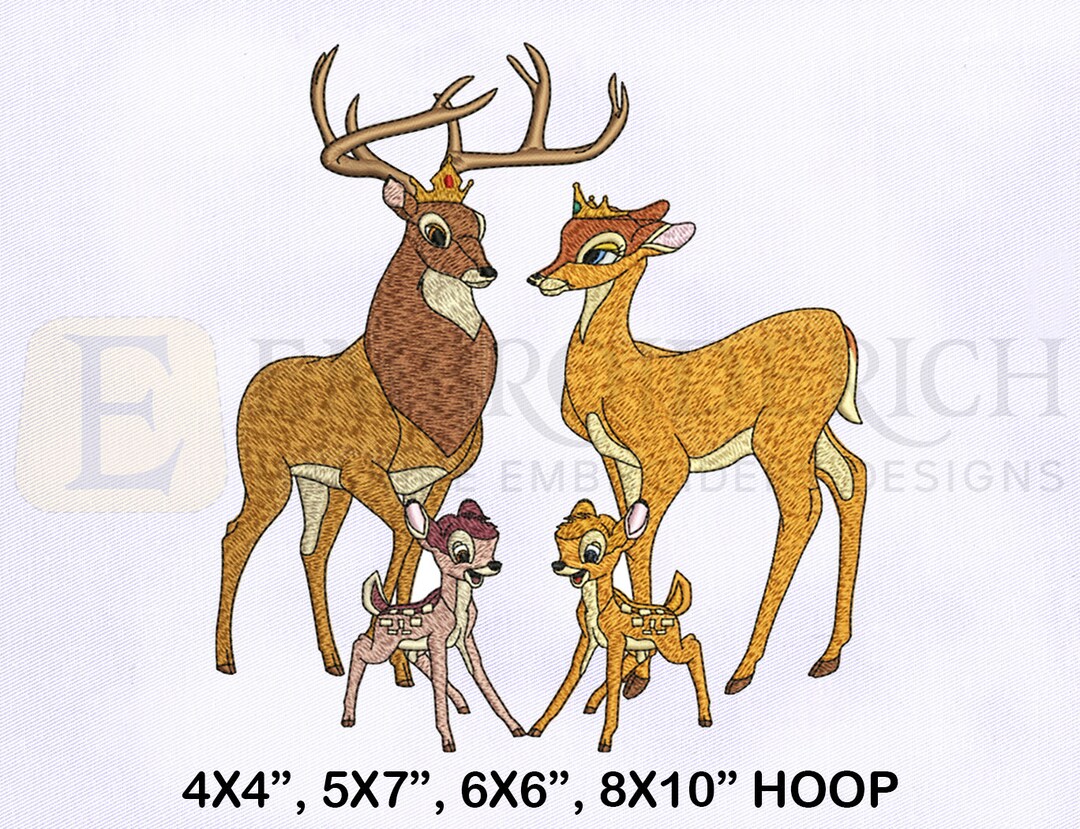 Bambi Family Machine Embroidery Design, Embroidery Design, Bambi ...