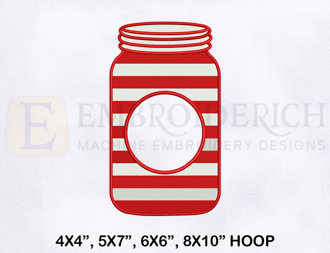 Mason Jar Monogram Machine Embroidery Designs, 4th of July Embroidery ...