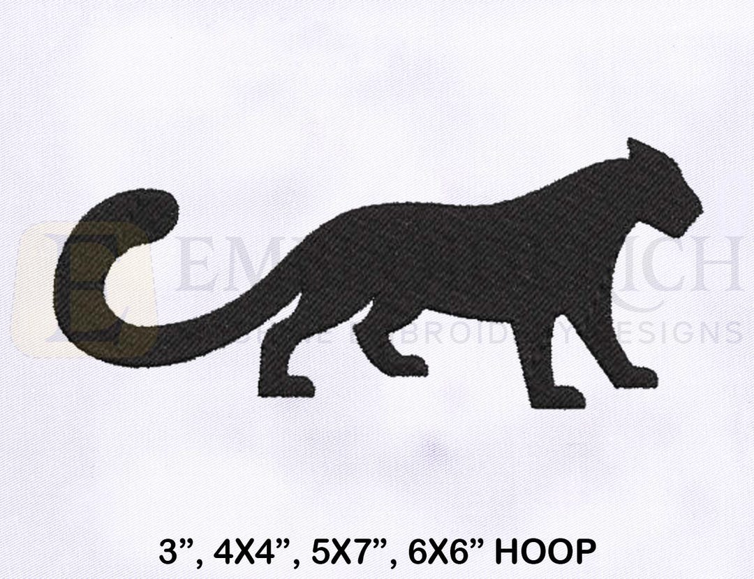 Panther Logo Machine Embroidery Design | 4 Sizes Embroidery Design ...