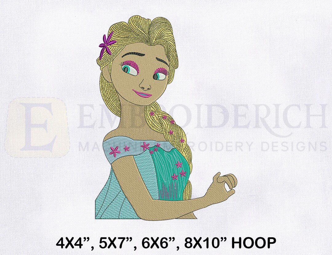 Frozen Fever Elsa Machine Embroidery Design, Frozen Embroidery Designs, Princess Elsa Embroidery ...