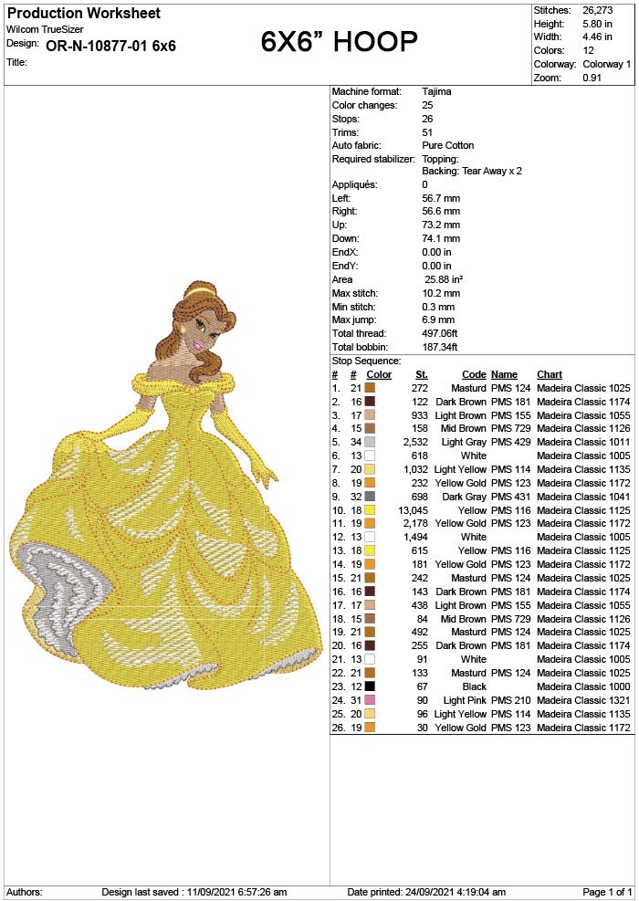 Princess Belle Machine Embroidery Design Princess Belle - Etsy
