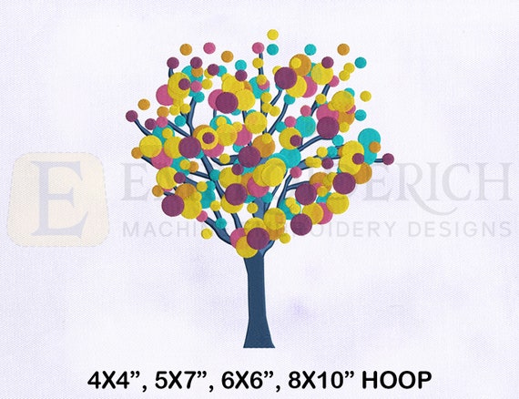 Artistic Tree Machine Embroidery Design Tree Embroidery - Etsy