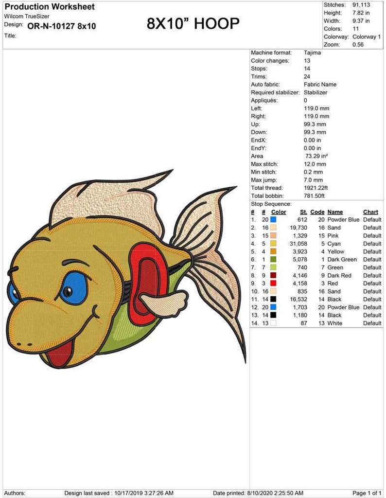 Colorful Fish Machine Embroidery Design, Fish Embroidery Designs ...