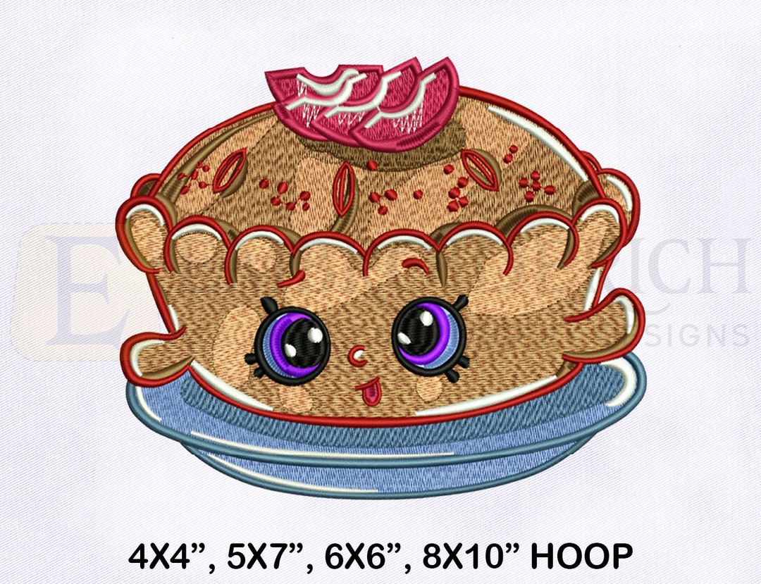 Shopkins Apple Pie Alice Embroidery Design, Shopkins Embroidery Design ...
