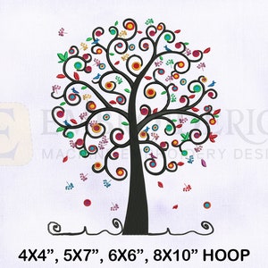 Trees Machine Embroidery Design Bundle, 4 Sizes EMB Designs, Tree Big ...