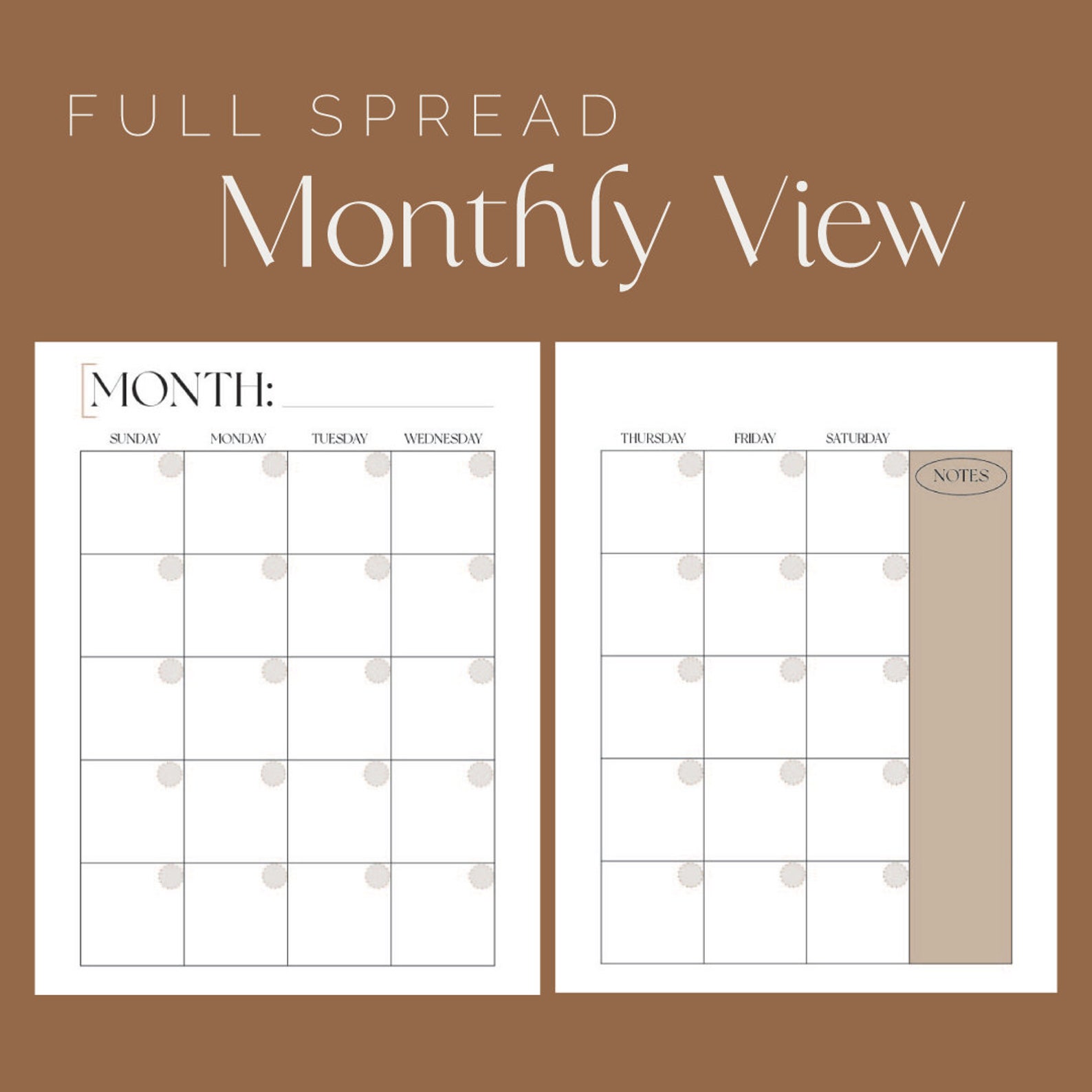Printable Weekly Planner & Monthly Calendar, Minimalist Design, Digital ...