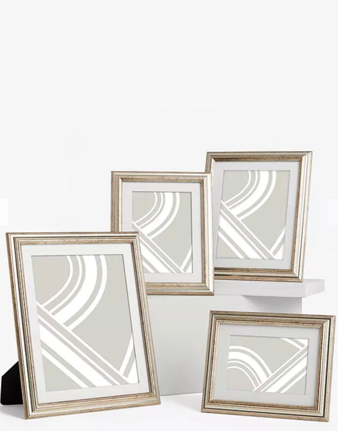 Antique Effect Ribbed Photo Frame & Mount in Champagne Wall Decor Photo ...