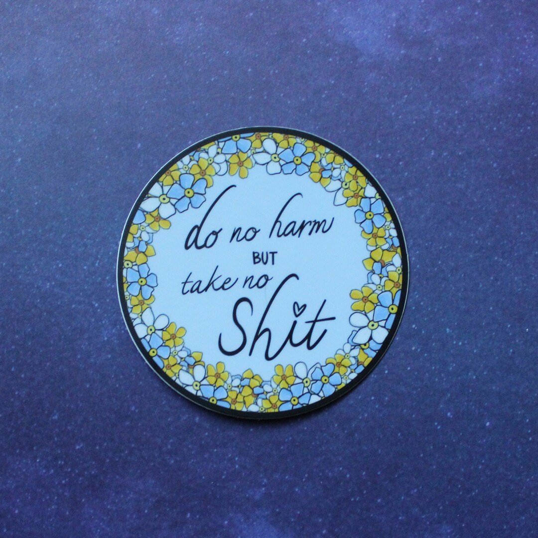 Do No Harm blue Floral / Die-cut Vinyl Sticker - Etsy