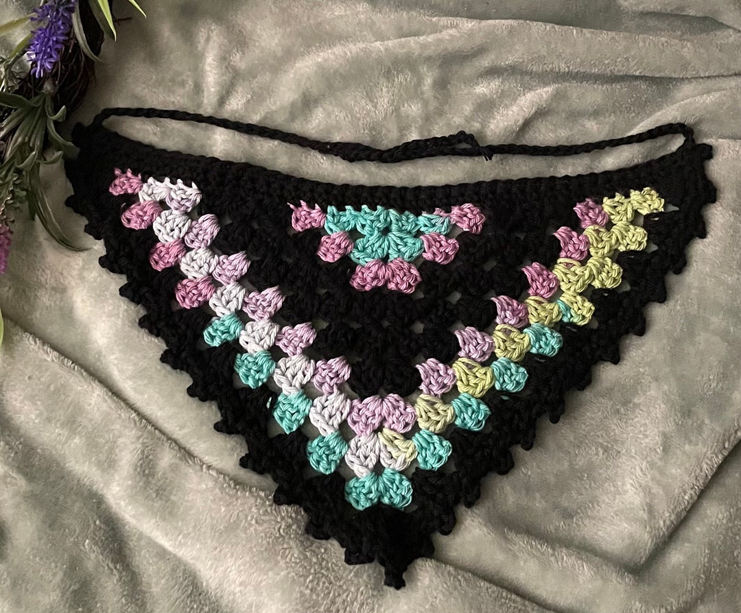 Crochet Pattern Basic Bandana Two Styles Beginner Cottagecore Grunge ...