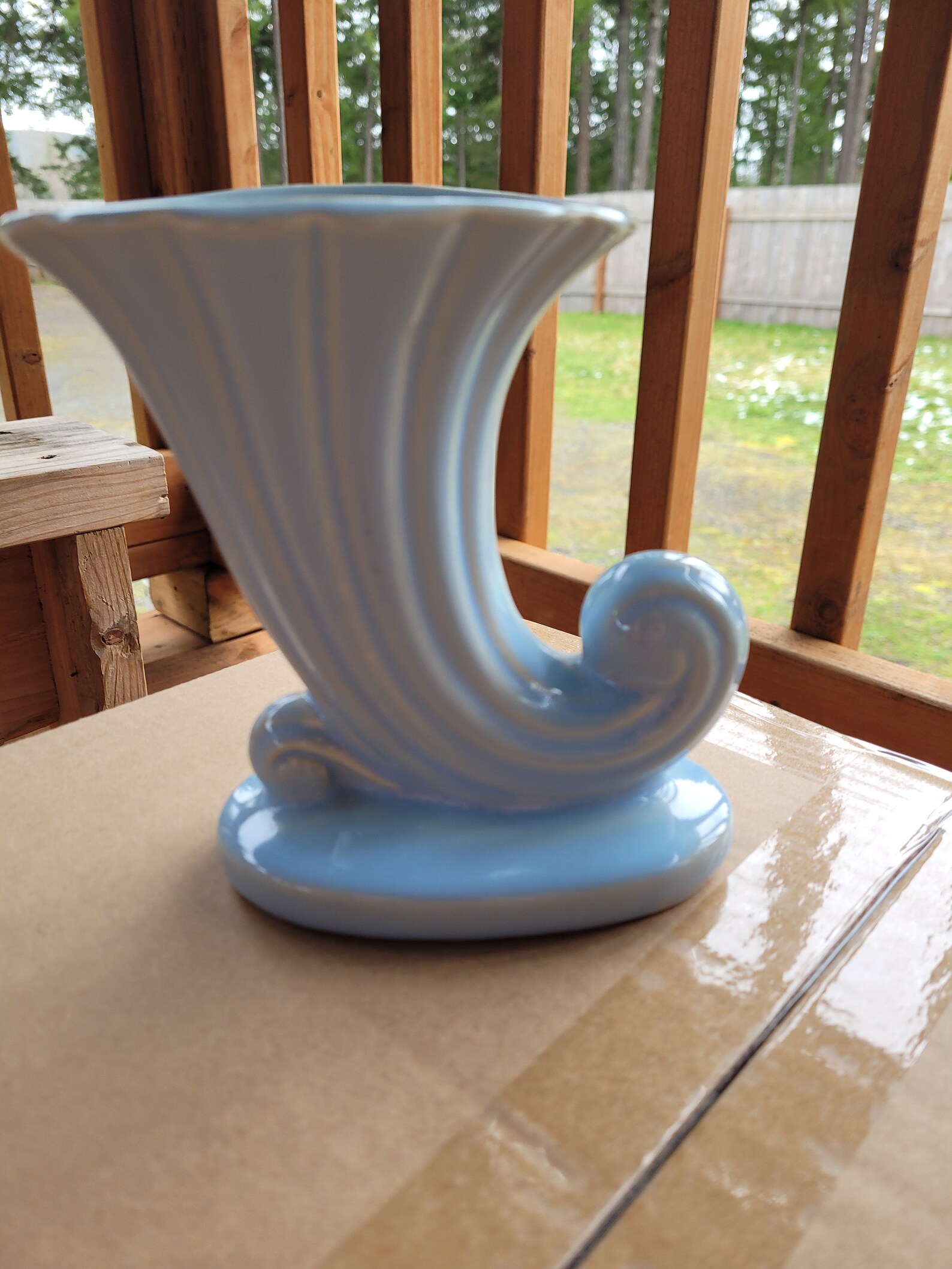 Light Blue Vintage Art Deco Shawnee Cornucopia Pottery Made in USA - Etsy