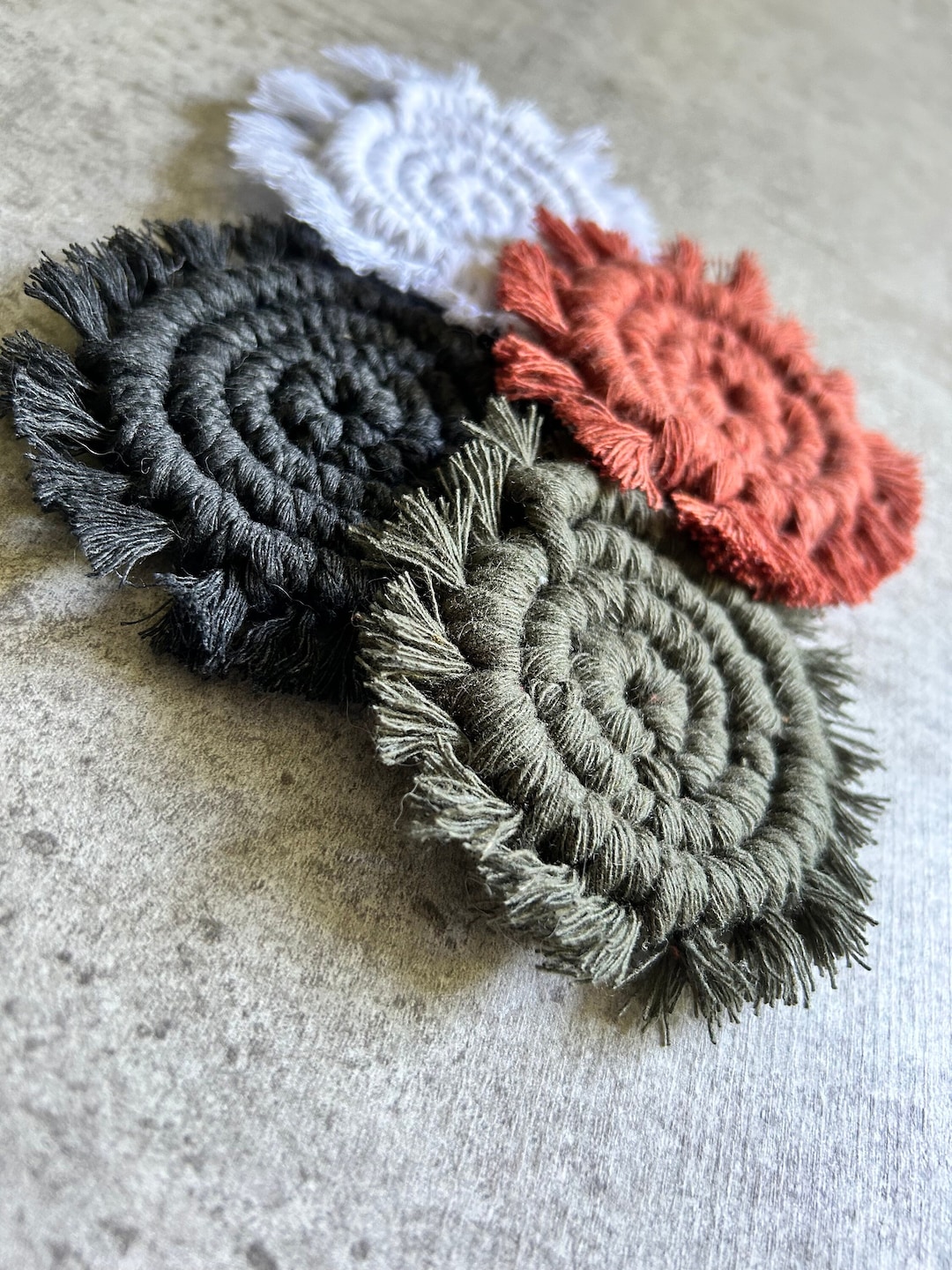 Macrame Car Coasters - Set of 2 - Etsy