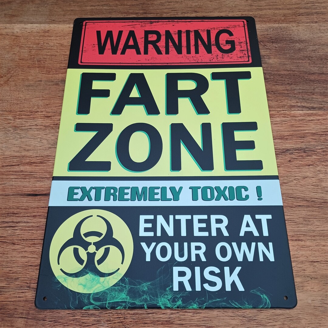 FART ZONE Fun Metal Plaque 20x30 Cm Vintage Retro Funny Humorous Tin ...