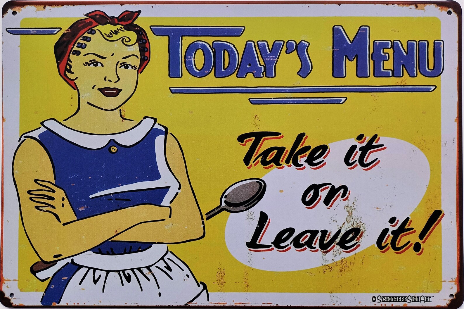 Today's Menu take It or Leave It Metal Plaque 20x30 Cm Fun Humourous ...