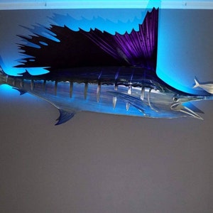 Exo-stencil Series Sailfish: Premium Original Handmade Metal Wall Art ...