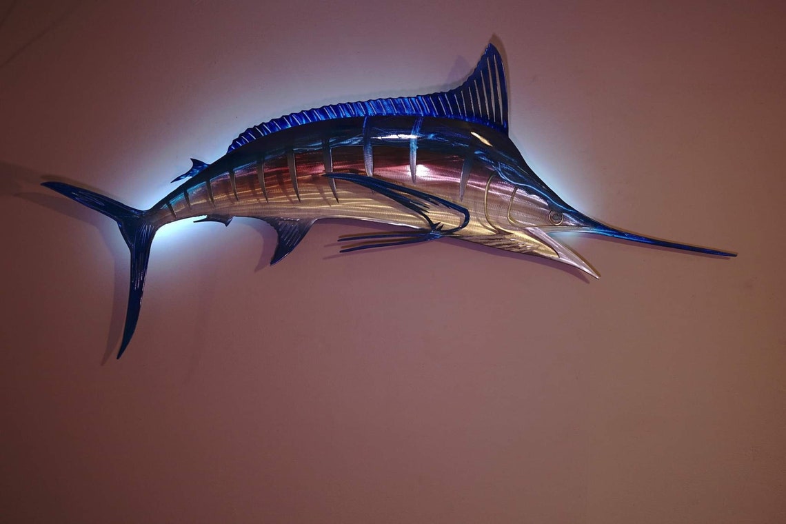 Exo Stencil Blue Marlin Original Handmade Metal Fish Sculpture - Etsy