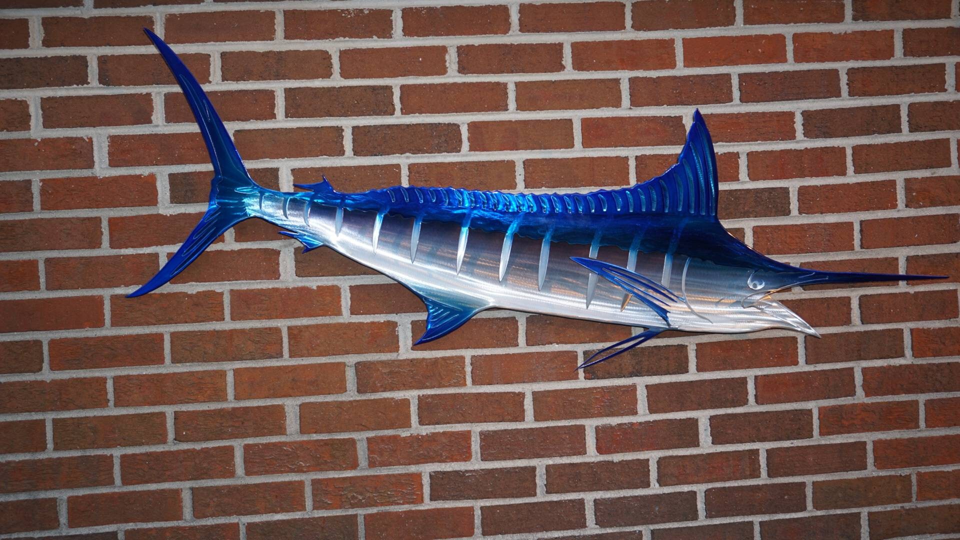 Exo-stencil Series Striped Marlin Original Handmade Metal Wall Art - Etsy