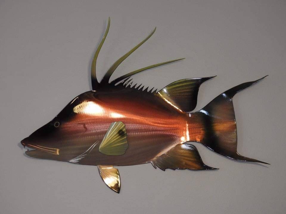 Handcrafted Metal Hogfish Wall Art: Marine Life Sculpture - Etsy