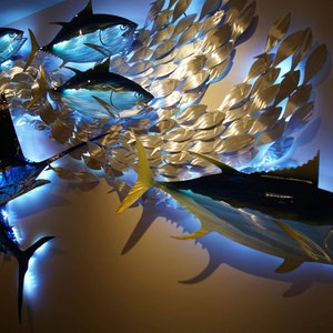 Exo-stencil Sailfish Tuna Blitz Handmade Metal Wall Sculpture With ...