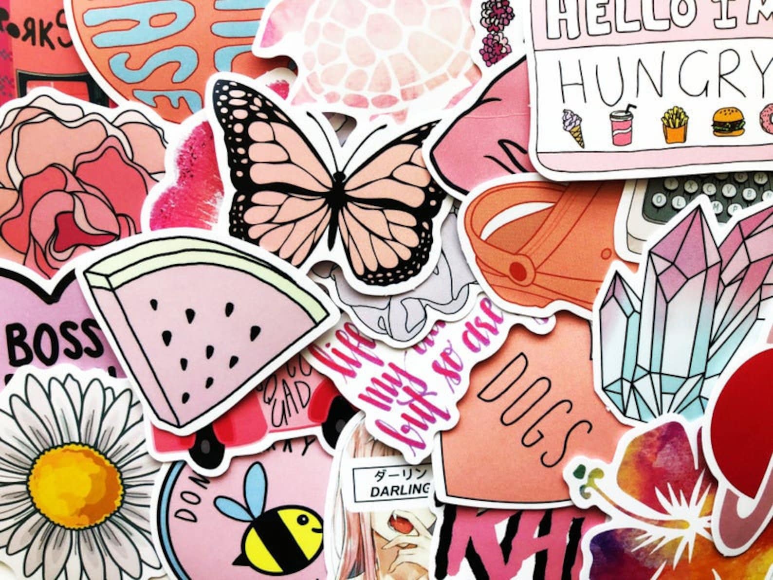 50 Pink Sticker Bomb Scrapbooking Laptop Phone Skin Lot Set | Etsy