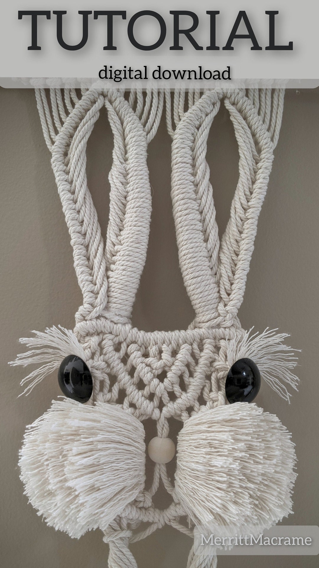 Macrame Bunny Rabbit Tutorial Pattern in ENGLISH - Intermediate ...