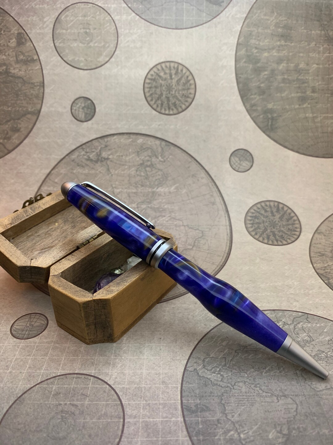 Indigo Blue Acrylic Pen - Etsy