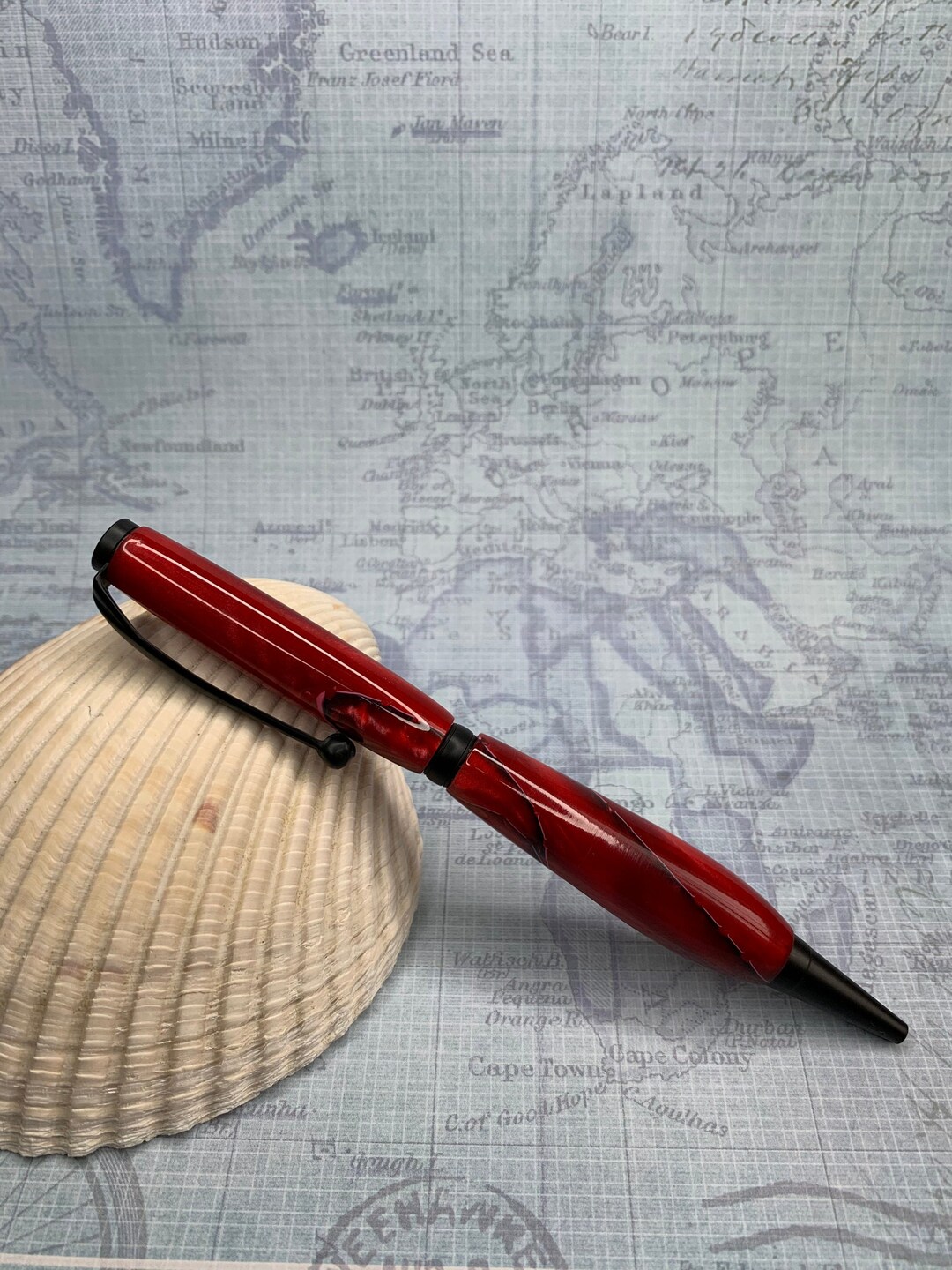 Deep Red Acrylic Pen - Etsy