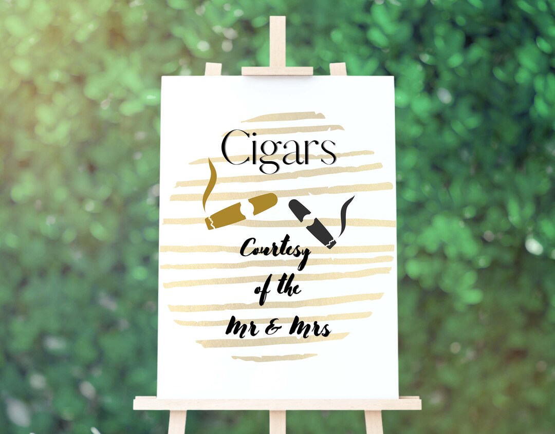 Cigar Bar Sign Digital Download Wedding Cigar Bar Wedding Signs Cigar ...