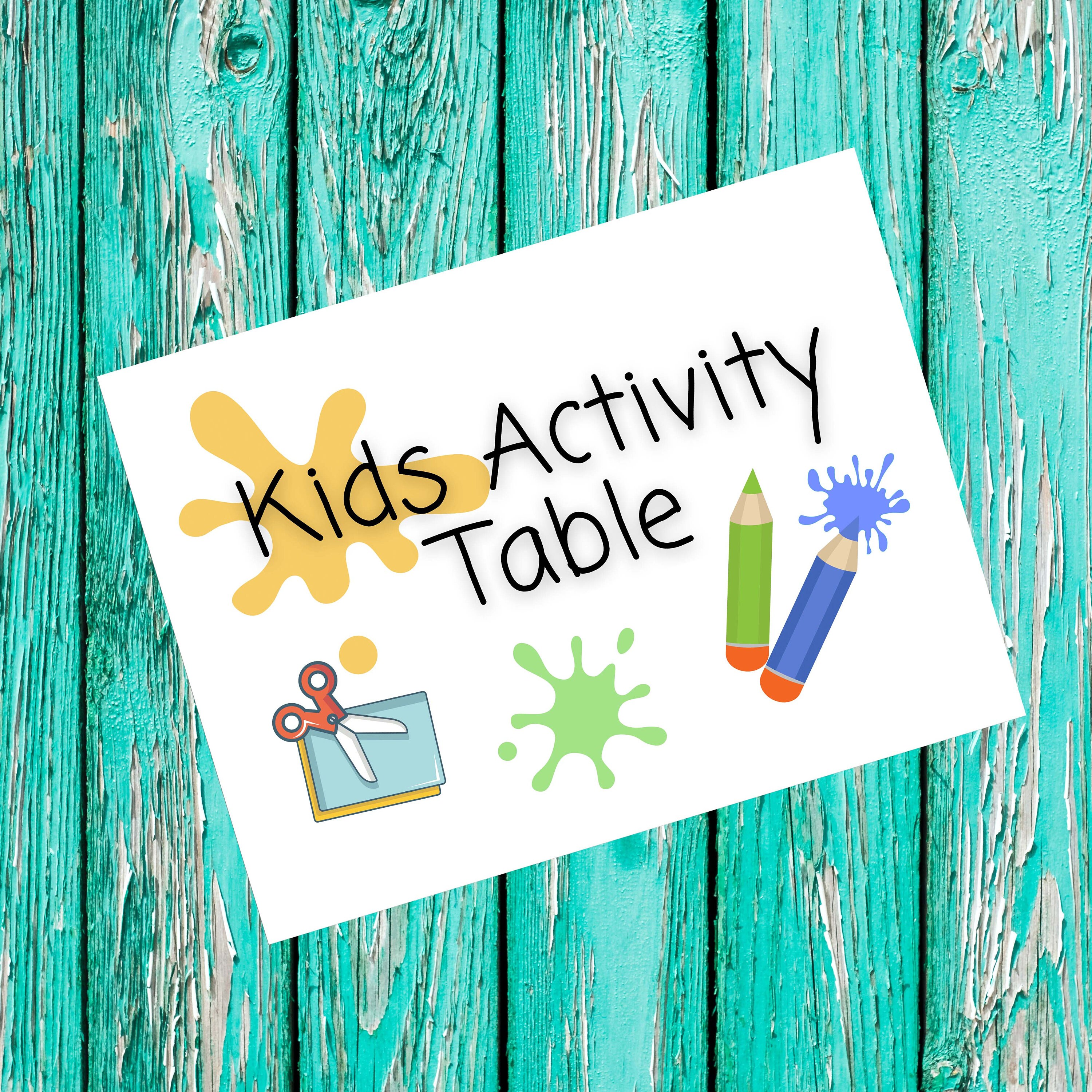 Printable Kids Activity Table Sign Kids Table Signs Wedding Signs ...