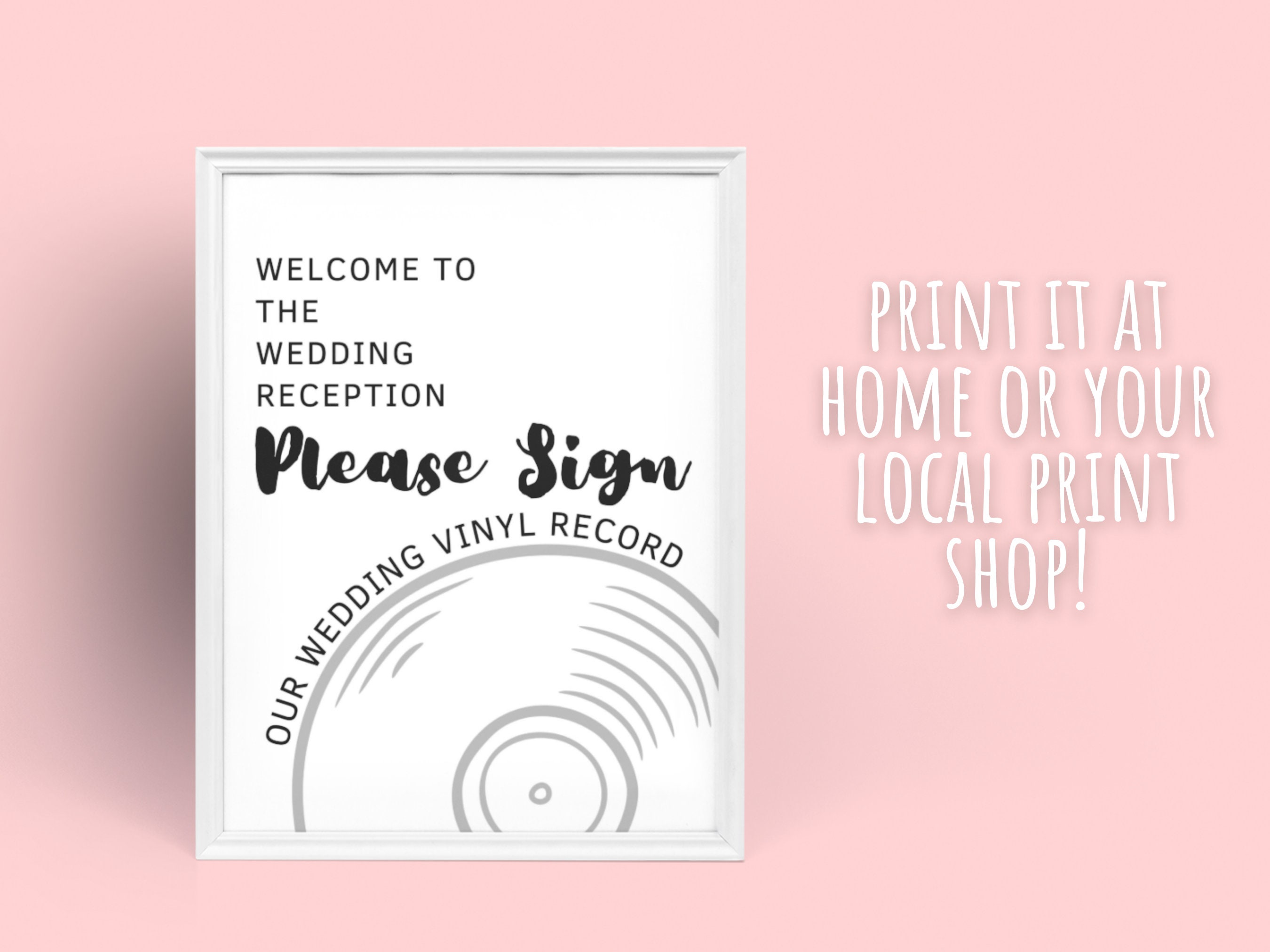 Record Guest Book Sign Digital Download Wedding Guest Book Alternative ...