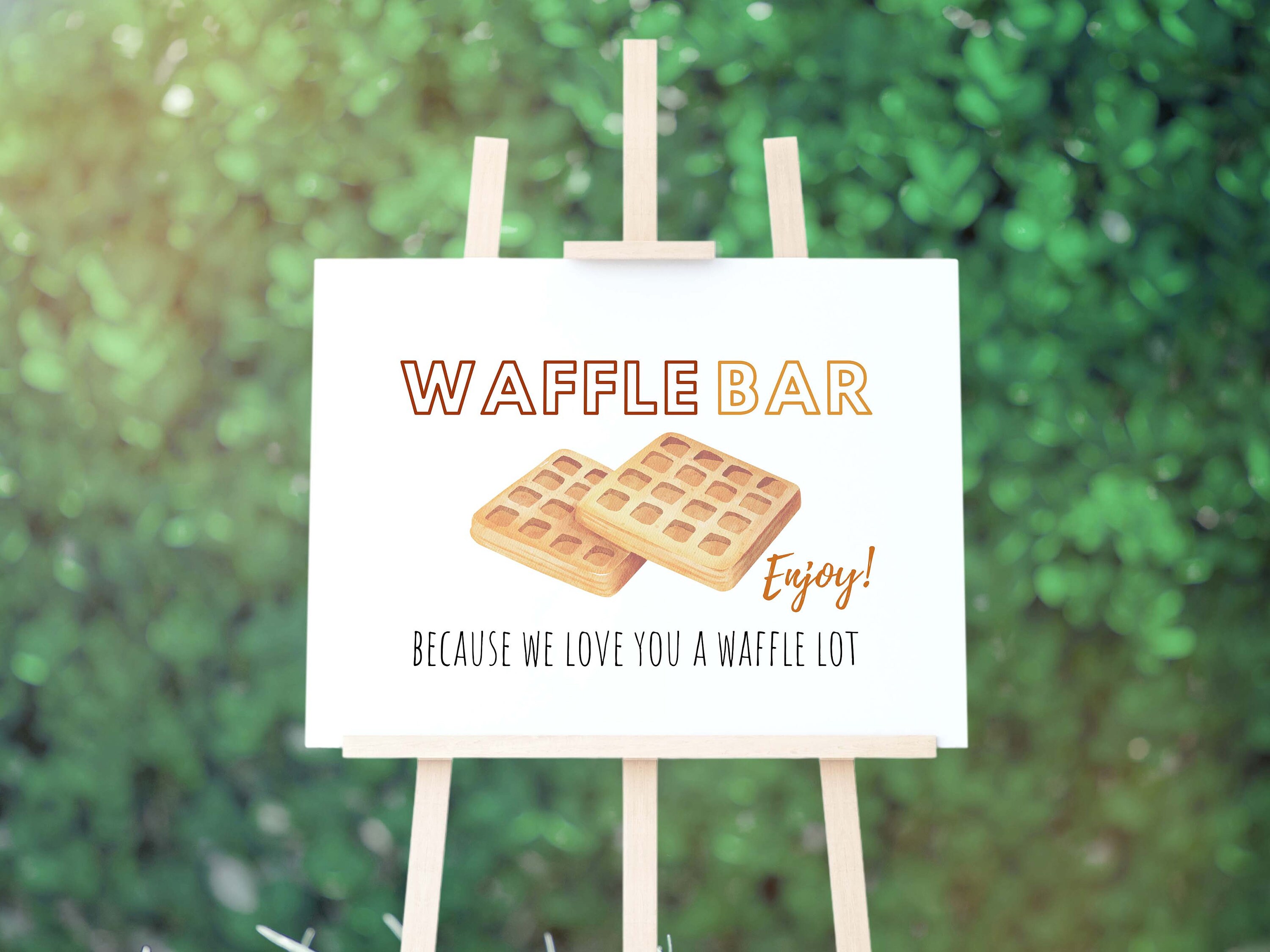 Waffle Bar Sign Digital Download Wedding Bar Sign Printable Sign Bridal ...