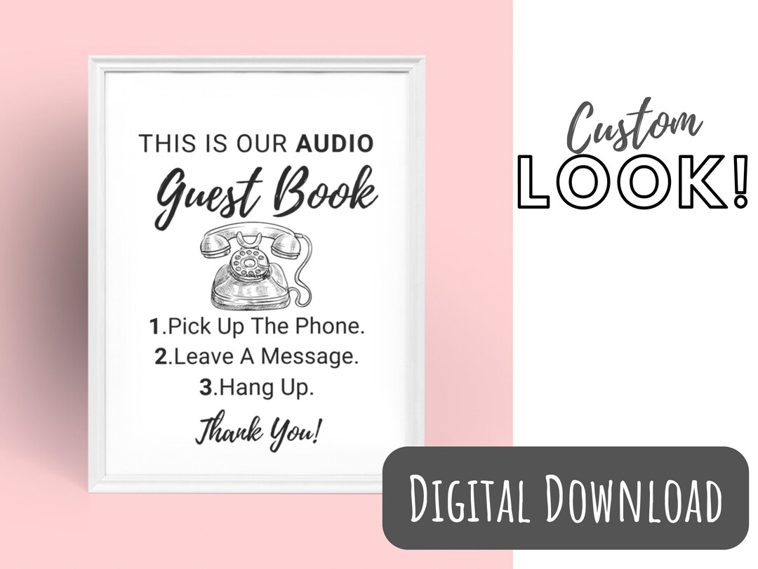 Audio Guestbook Sign Wedding Signage Audio Guest Book Printable Signs ...
