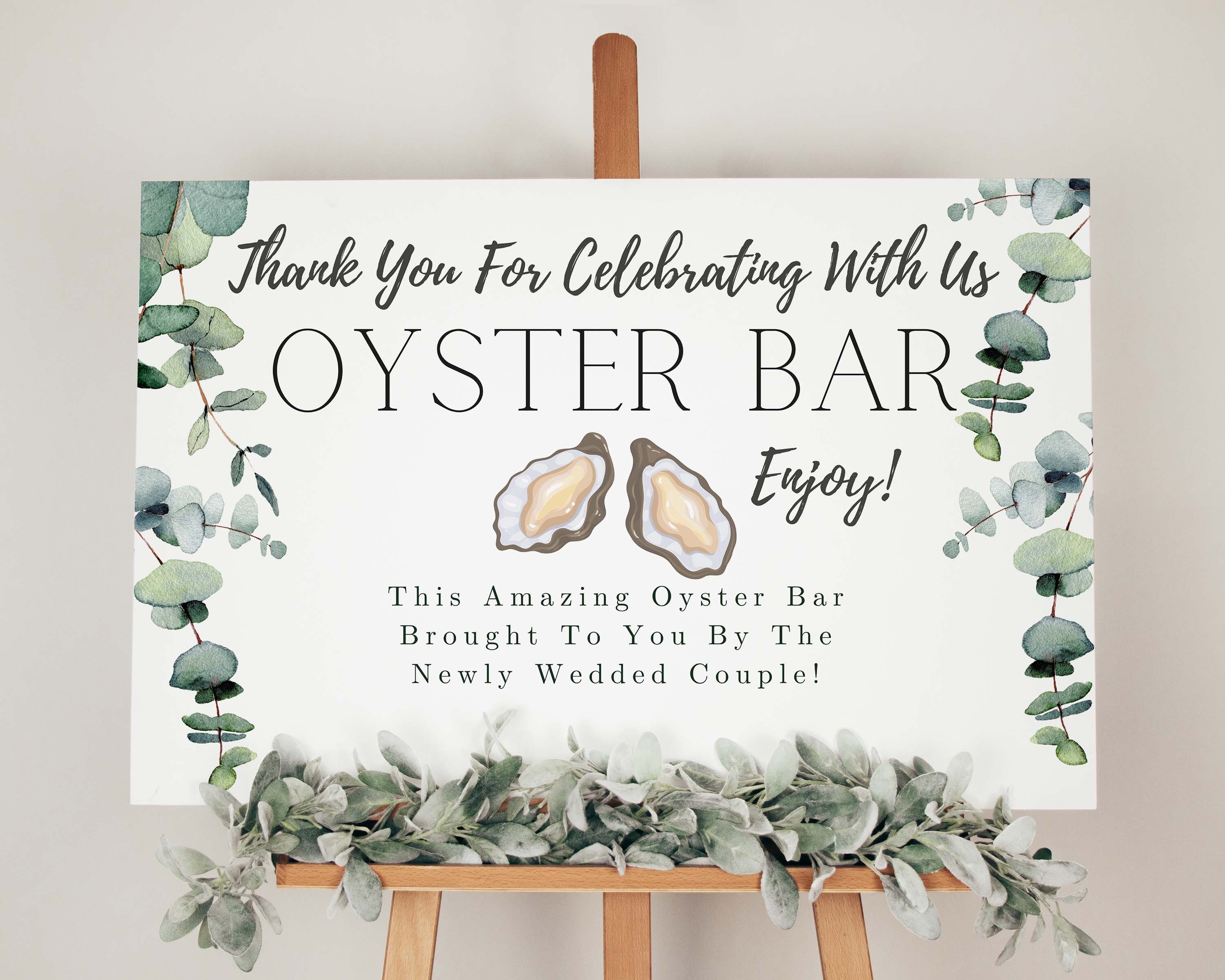 Oyster Bar Food Bar Sign Printable Sign Oyster Table Sign Digital ...