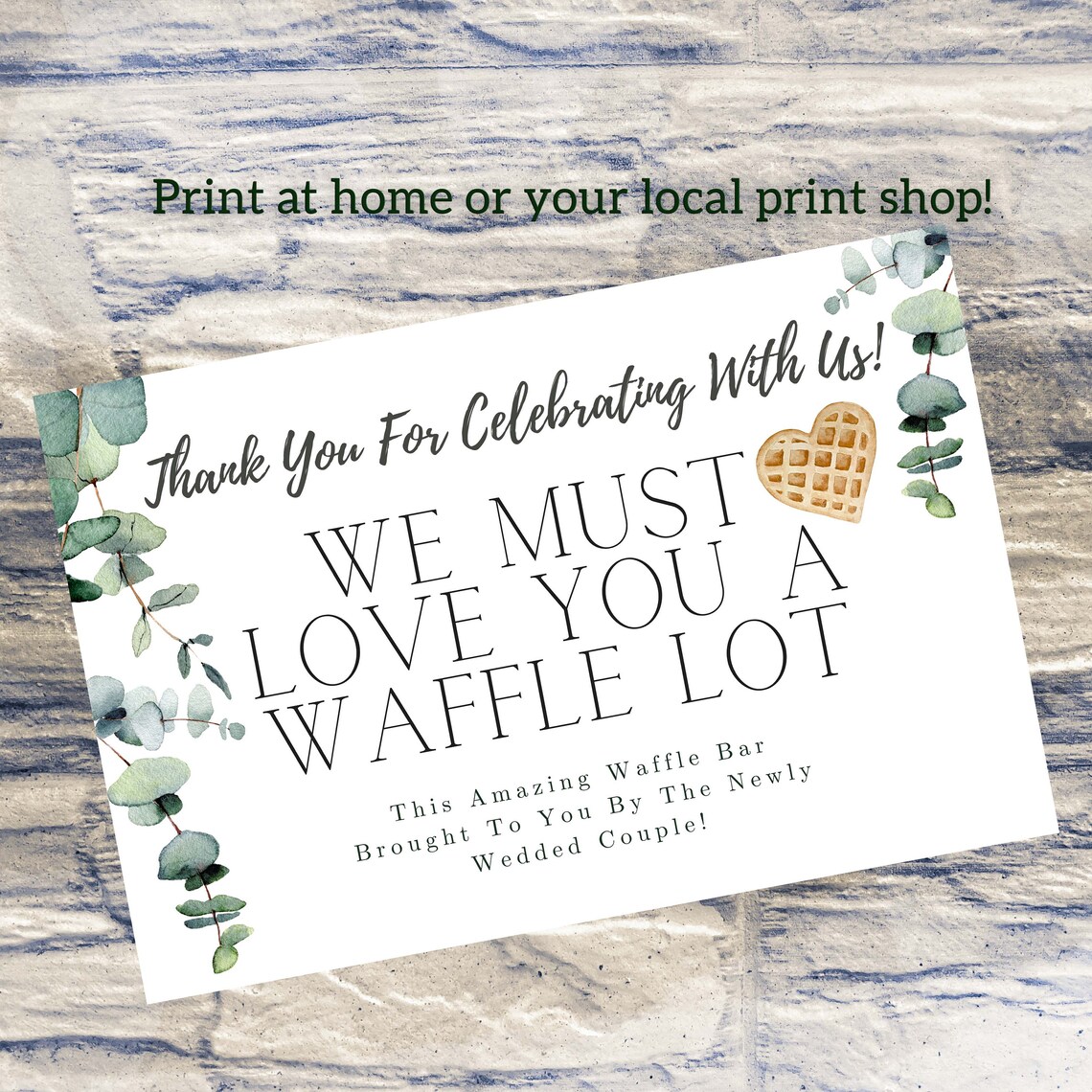 Waffle Bar Sign Wedding Sign Digital Downloads Wedding Bar Sign Waffle ...