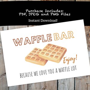 Waffle Bar Sign Digital Download Wedding Bar Sign - Etsy