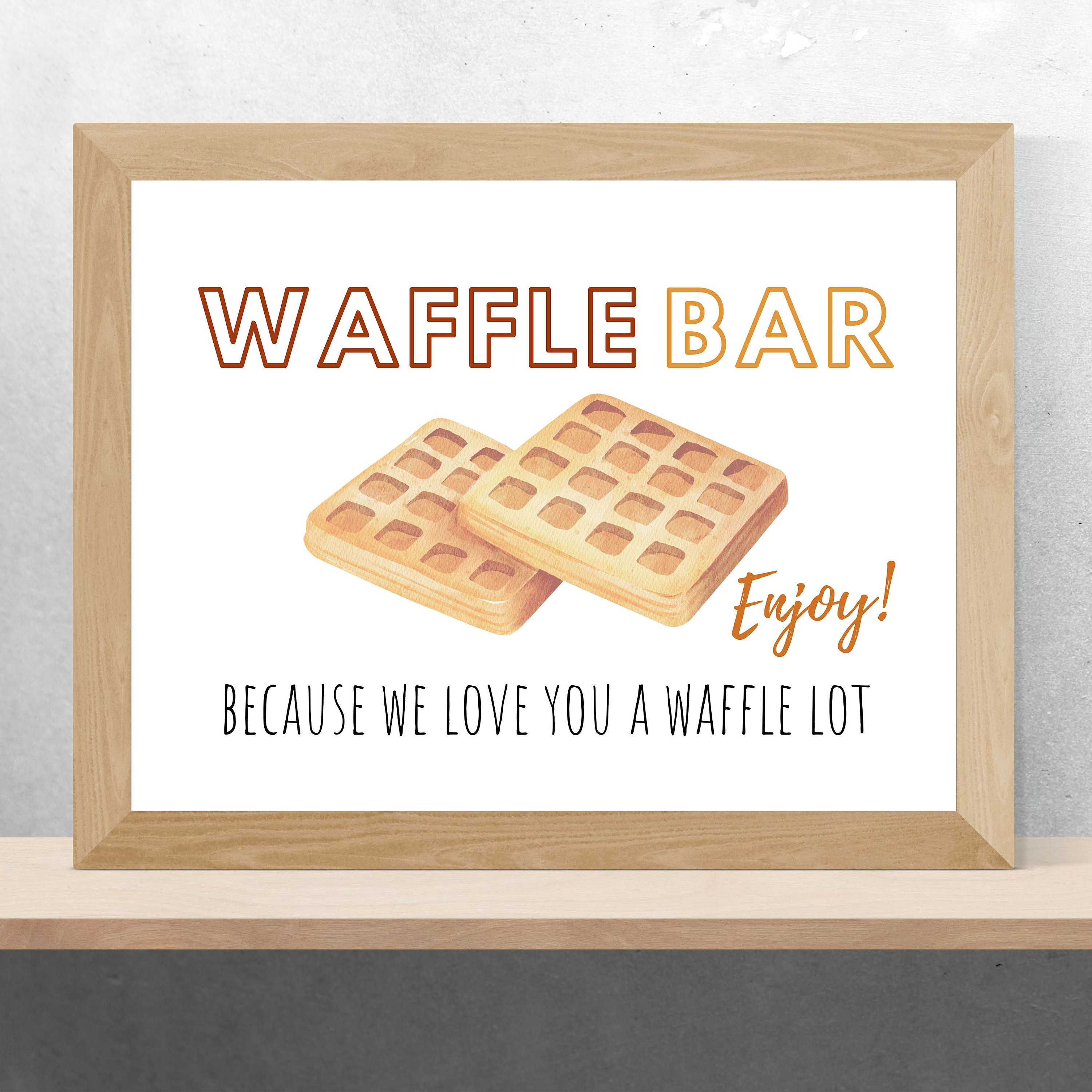 Waffle Bar Sign Digital Download Wedding Bar Sign Printable Sign Bridal ...