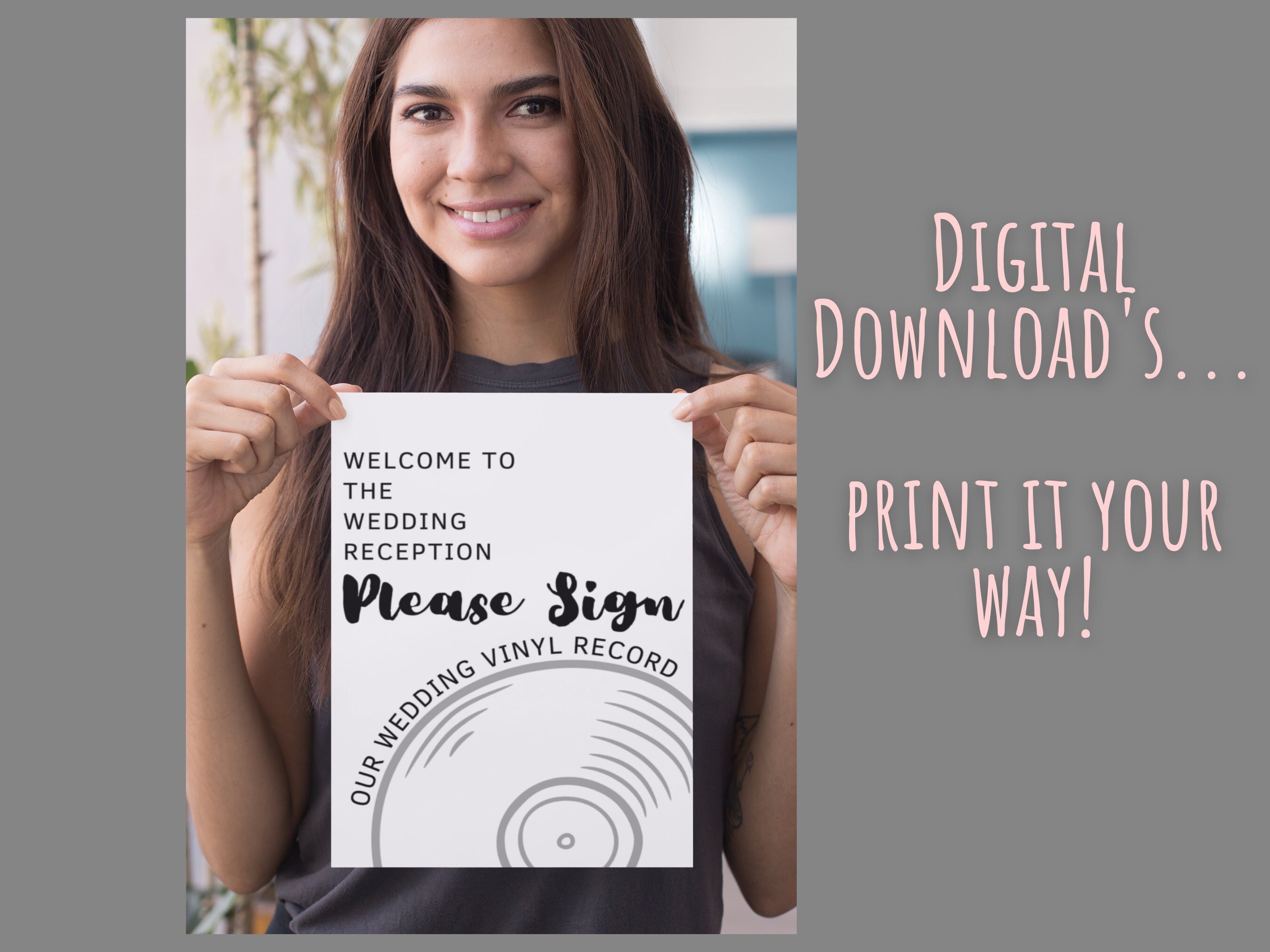 Record Guest Book Sign Digital Download Wedding Guest Book Alternative ...