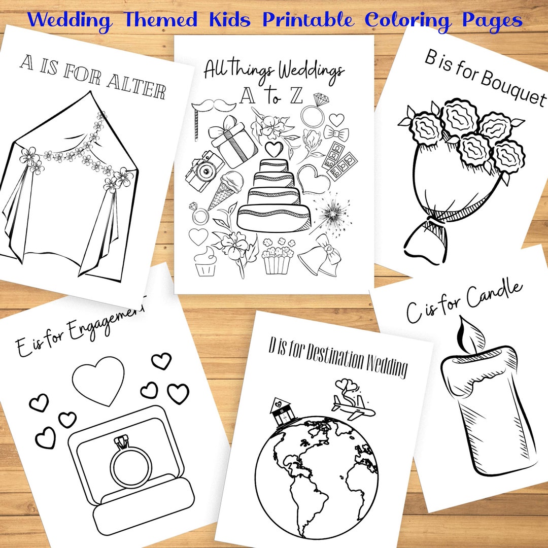 Printable Wedding Coloring Pages Wedding Activity Book Kid-all Things ...