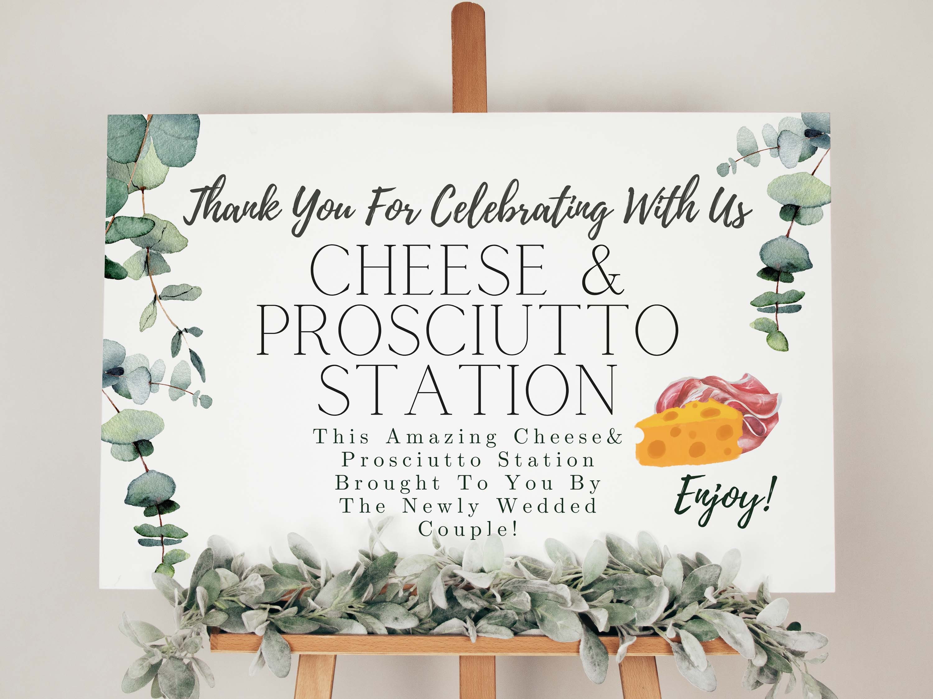 Wedding Signs Food Bar Sign Cheese and Prosciutto Station Digital ...