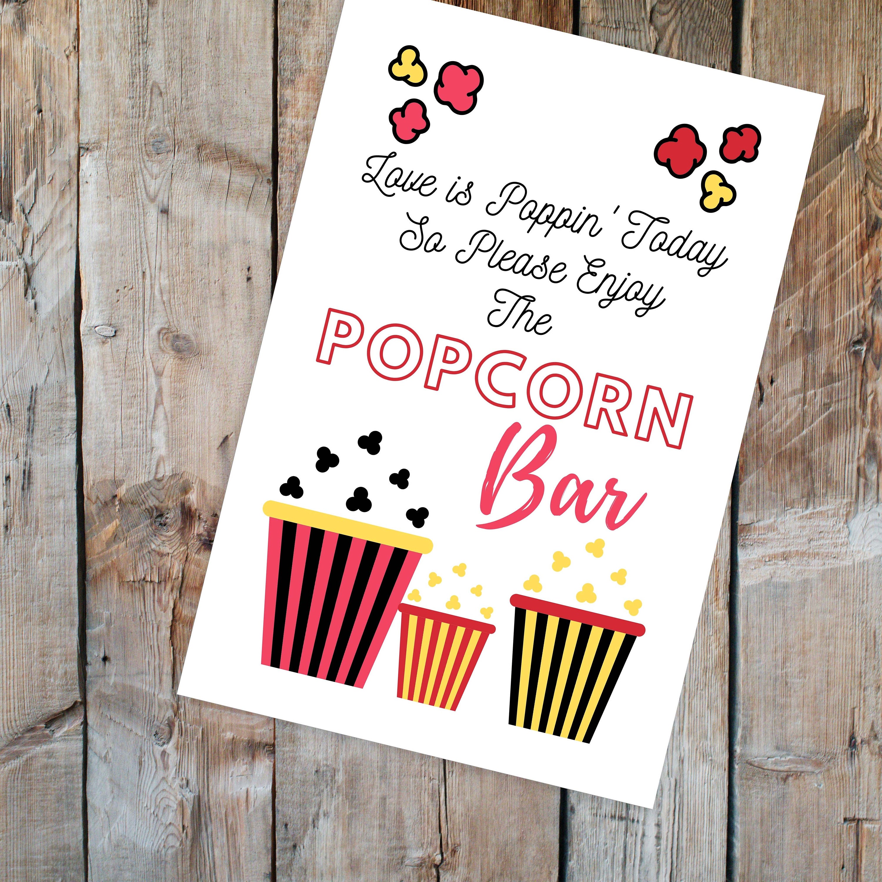 Popcorn Bar Sign Wedding Sign Popcorn Sign Wedding Popcorn Sign ...