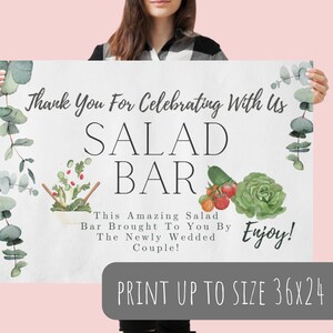 Reception Signs Salad Bar Sign Wedding Food Sign Wedding Bar Sign ...