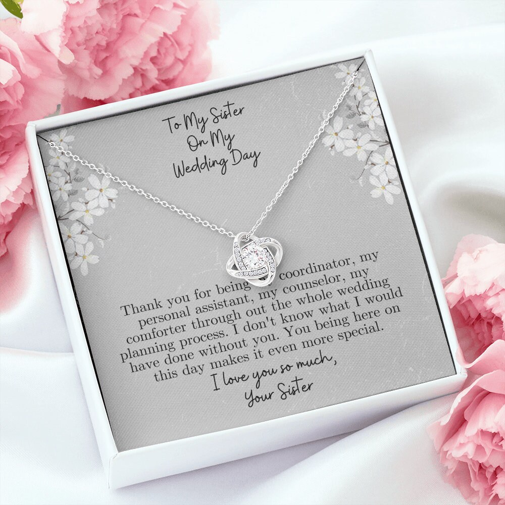 Sister Wedding Gift Sister of the Bride to My Sister on My Wedding Day ...
