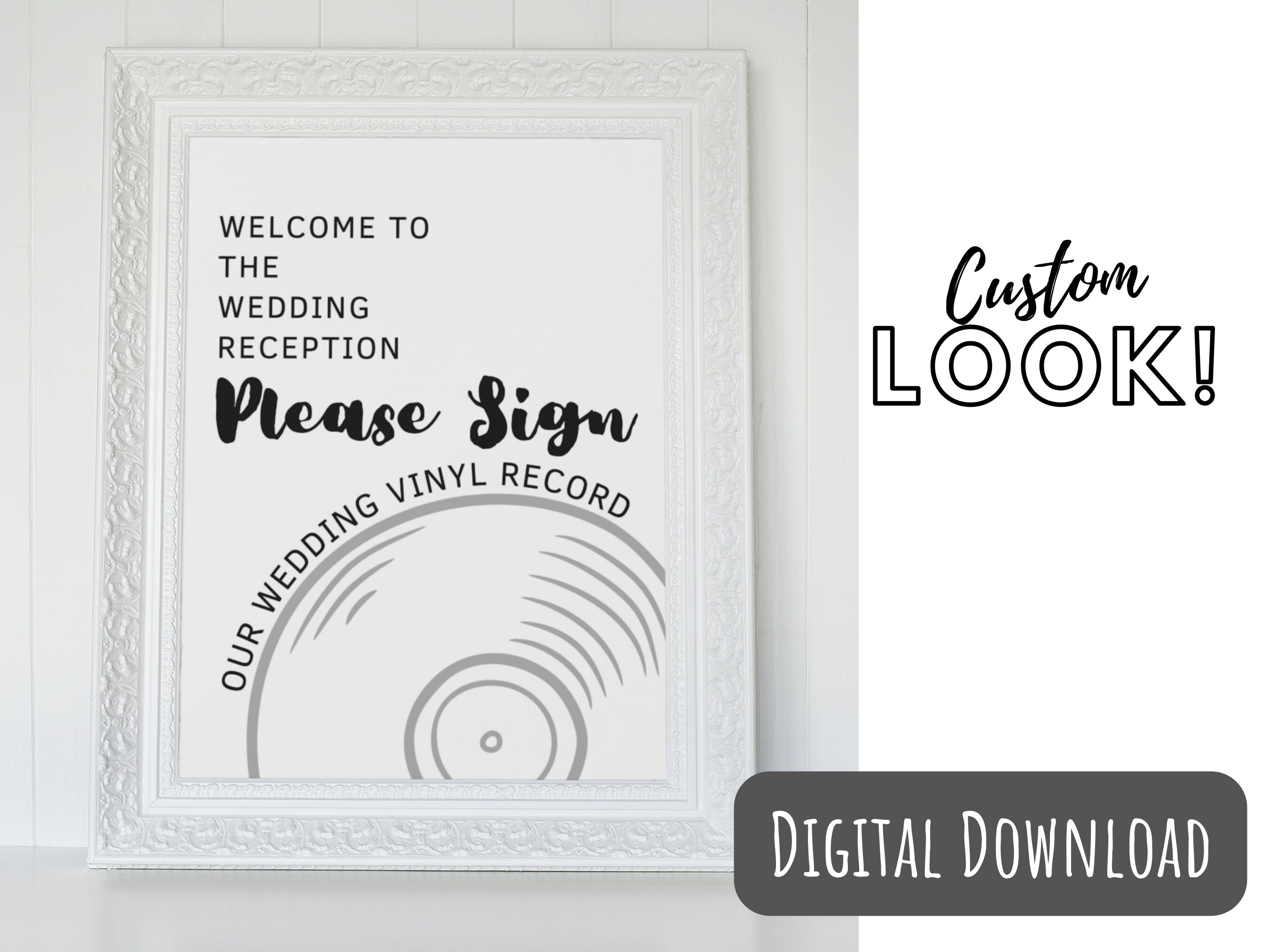 Record Guest Book Sign Digital Download Wedding Guest Book Alternative ...