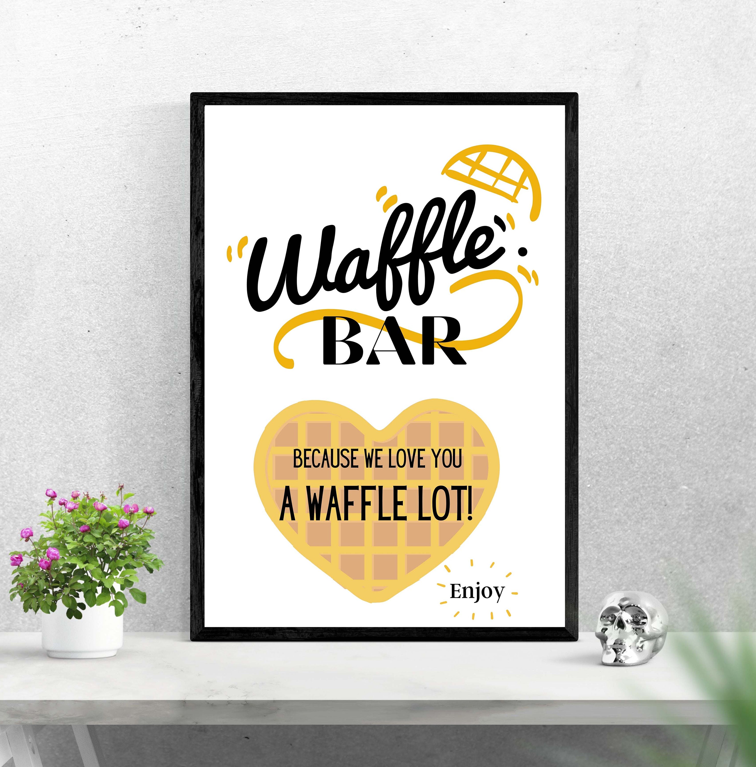Waffle Bar Printable Signage Food Bar Sign Birthday Party Decor, Bridal ...