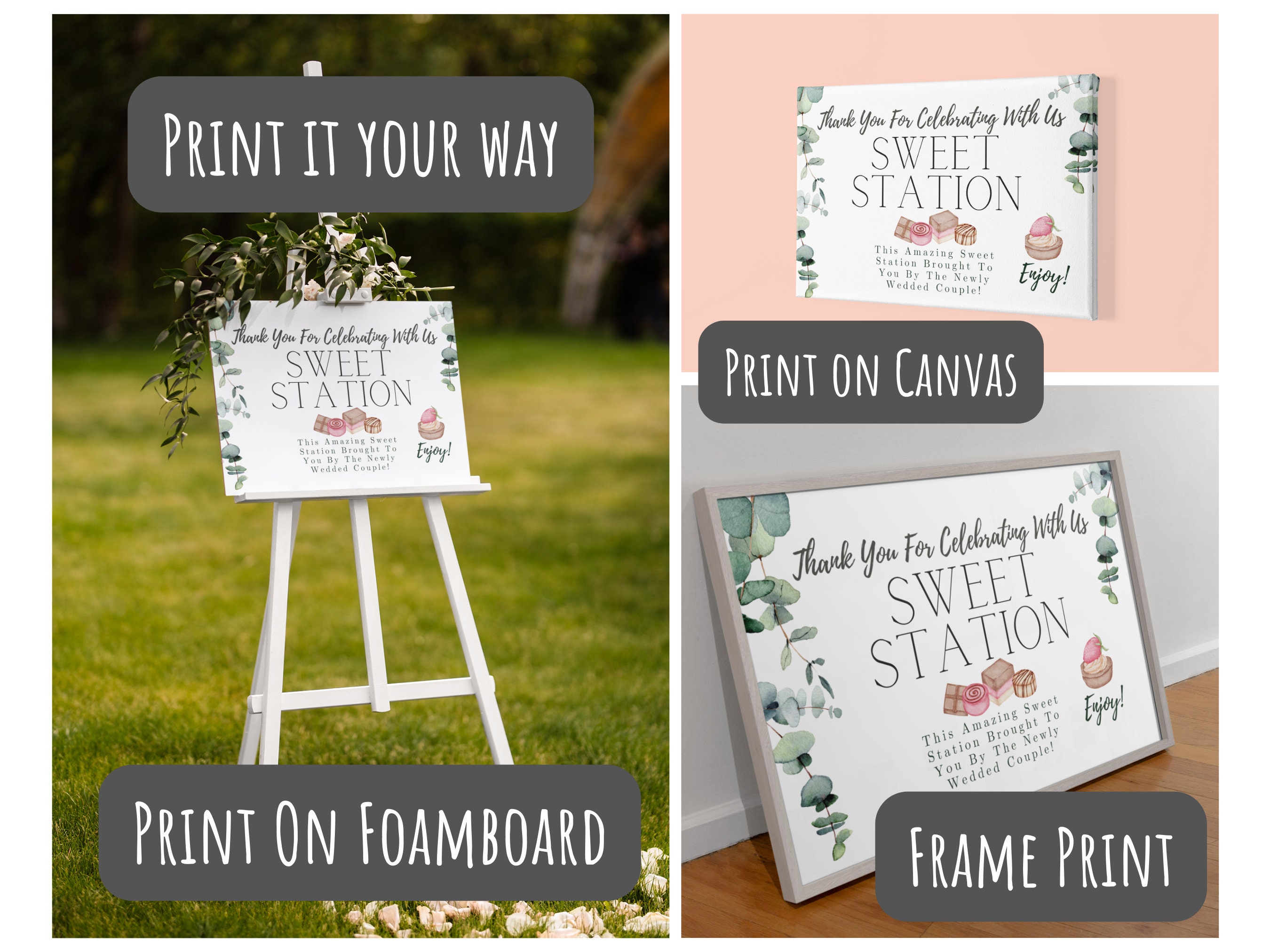 Food Signs Wedding Sign Printable Sign Digital Download Thank You for ...